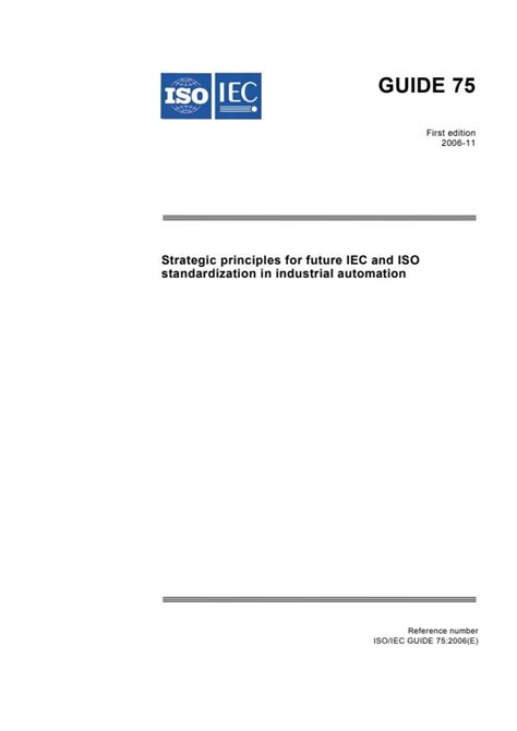 ISO IEC GUIDE Strategic Principles For Future IEC And ISO Standardization In Industrial