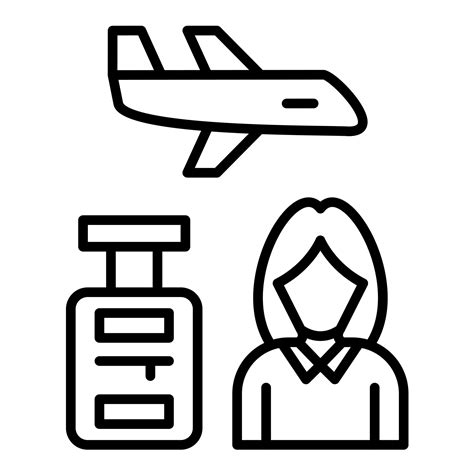 Traveler Female Line Icon 14810010 Vector Art At Vecteezy