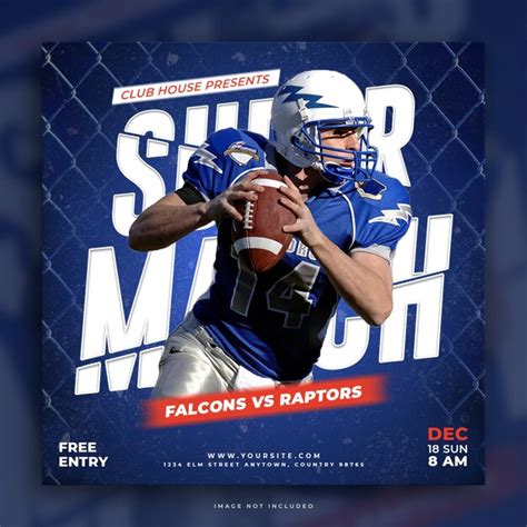 슈퍼 매치 축구 토너먼트 소셜 미디어 게시물 템플릿 무료 Psd 파일