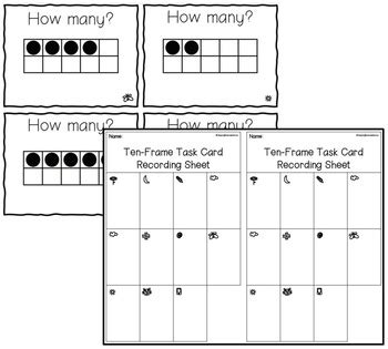 Ten Frame Task Cards Printer Friendly By Jumping Bean Jamboree