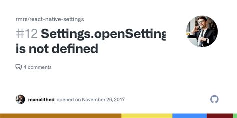 Settings OpenSetting Is Not Defined Issue Rmrs React Native Settings GitHub