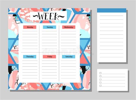 Calendar 2017 And Monthly Planner Creative Memphis Style Template