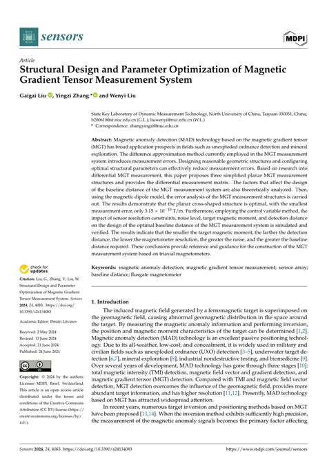 Pdf Structural Design And Parameter Optimization Of Magnetic Gradient Tensor Measurement System