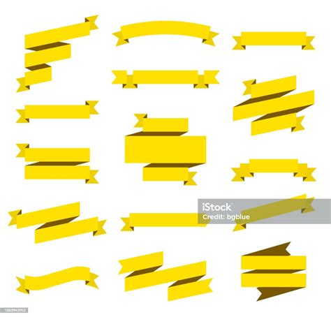 Ilustración De Conjunto De Lazos Amarillos Pancartas Elementos De