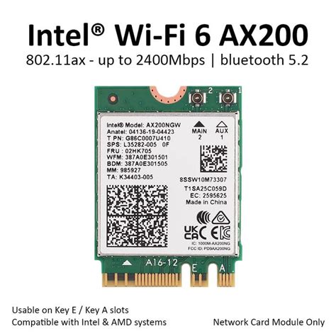 Jual Intel Wifi 6 Ax200 Wireless Card Bluetooth 5 Ax M 2 Ngff Ax200ngw