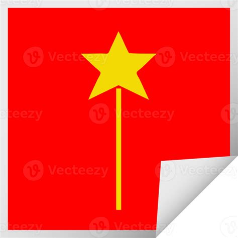 Square Peeling Sticker Cartoon Star Wand 39905697 Png
