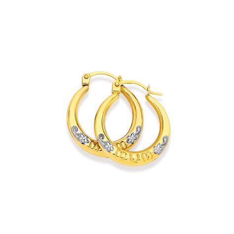 9ct Gold Two Tone Creole Earrings Prouds