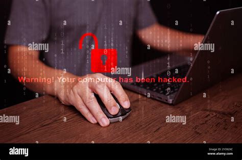 Cybersecurity And Safety Concept A Padlock Is Unlocked Or Hacked With A Warning Text While