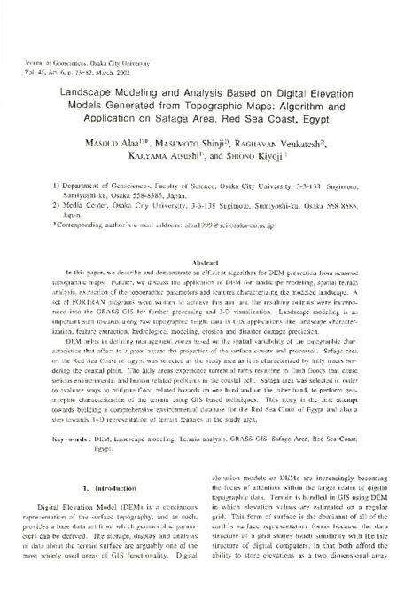 pdf landscape modeling and analysis based on digital elevation models