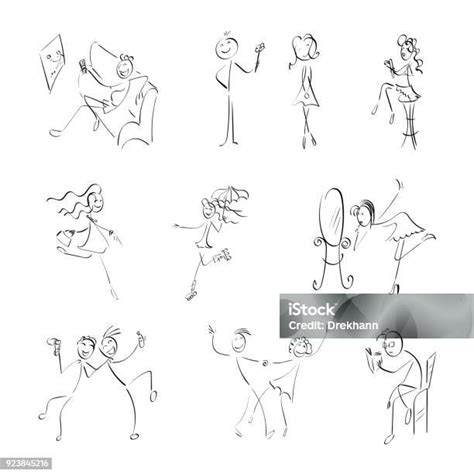 塗鴉 Stickman 收藏插圖概念集向量圖形及更多人圖片 人 俄羅斯 卡通 Istock