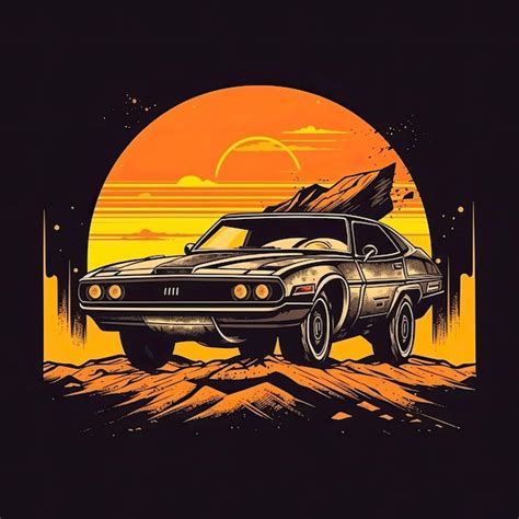 Premium Ai Image Mad Max Car Tshirt Poster Tattoo Printable Designe