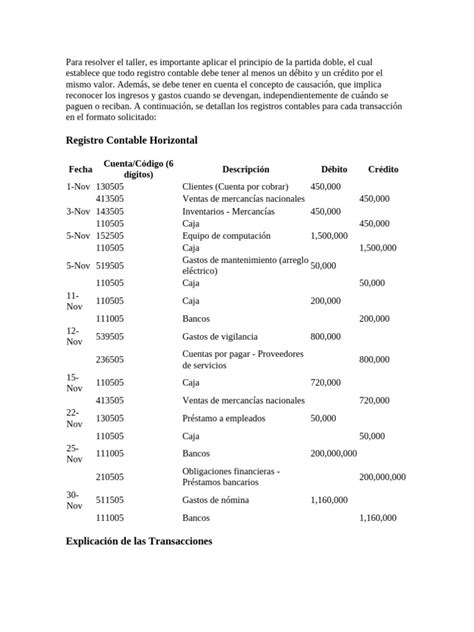 Registro Contable De Cuentas Pdf