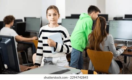 Portrait Babegirl Girl Computer Class Babe Stock Photo Shutterstock
