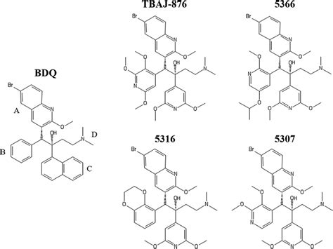 Structures Of Bdq And Tbaj 876 And Its Analogues Tbaj 876 5366 5316