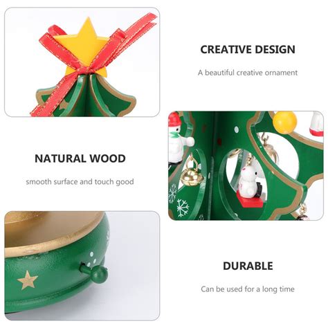 Badu Bg Кутия Коледна елха Ретро дървена висулка Класически качествен часовников механизъм