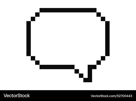 Pixel Speech Bubble Cloud 8 Bit Y2k Digital Retro Vector Image