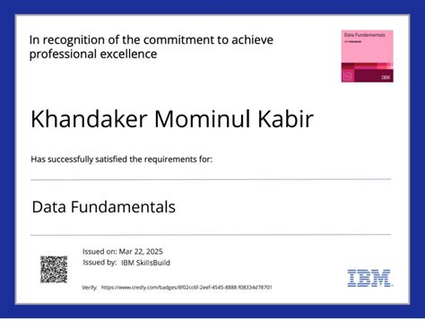 datafundamentals ibmskillsbuild lifelonglearning datascience khandaker mominul kabir