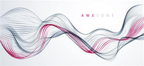 파 입자 흐름 모션에서 효과 소리 동적 벡터 추상적인 배경입니다 3d 모양 혼합된 메쉬 벽지를 휴식 하는 미래 기술 점 물이