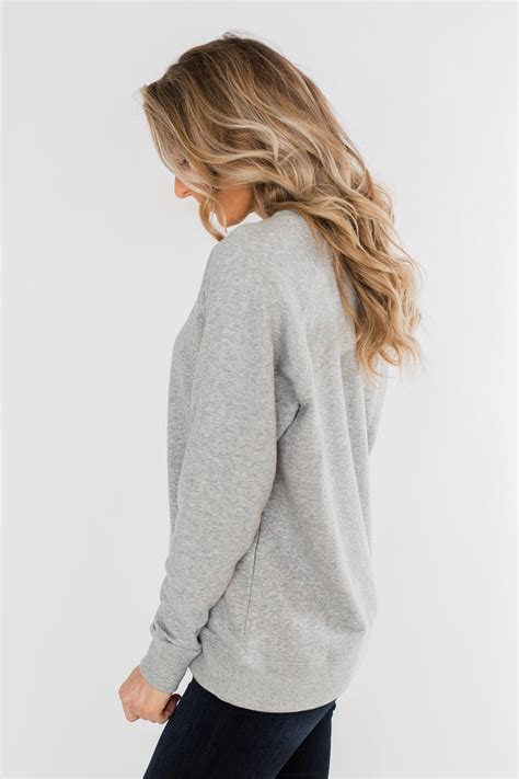 Pulse Basics Crew Neck Pullover Heather Gray The Pulse Boutique