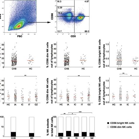 Nk Cell Frequency And Subset Distribution In Chb Patients A Nk Cells