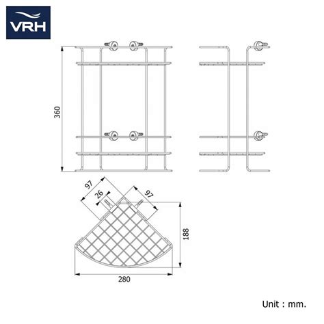 HW105-W105A ชั้นวางเอนกประสงค์ 2ชั้น ทรงโค้ง เข้ามุม แบบติดผนังขนาด ...