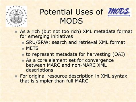 PPT Rich Descriptive Metadata In XML MODS As A Metadata Scheme PowerPoint Presentation ID