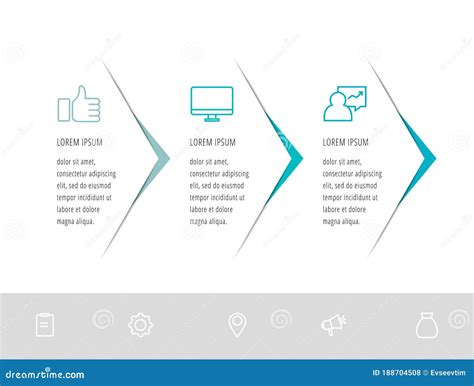 Vector Infographic Template Three Arrows With Icons And Labels Business Concept For Diagrams