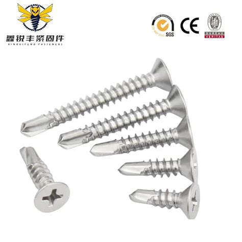 Tianjin Factory Tek Din7504 Flat Window Csk Sds Screw With Wing And Ribs Csk Head Self Drilling