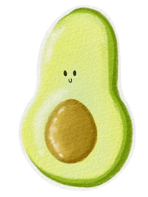 Cute Avocado Cartoon 41644079 Png
