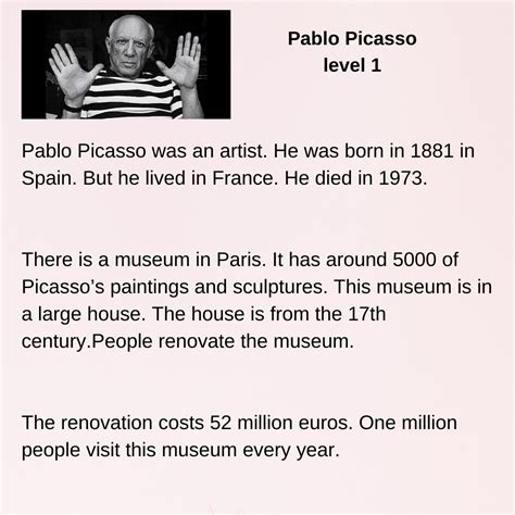 Learn English Online Pablo Picasso Level 1 English Story Books
