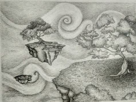 Surreal Landscape Drawing