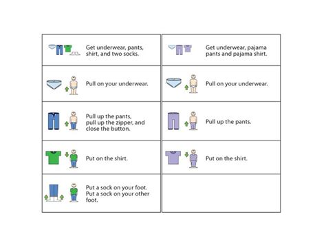 Printable Getting Dressed Visual Schedule Printable Word Searches