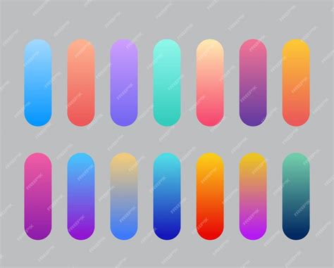 Premium Vector Vector Gradient Flat Colors Palette Swatches Set