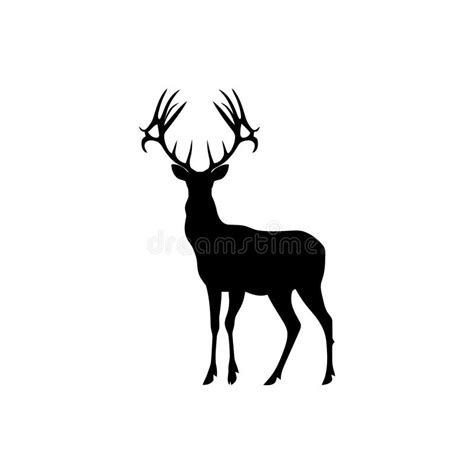 Majestic Deer Silhouette With Large Antlers Vector Illustration Design