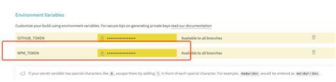 Travis Ci Npm Release Error Missing Apikey Stack Overflow