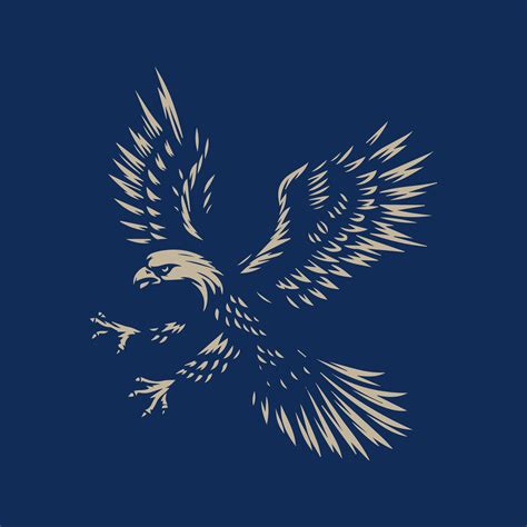 A Golden Eagle Flying On A Blue Background 49649623 Vector Art At Vecteezy