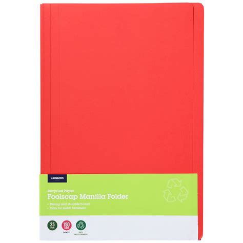 J Burrows Foolscap Manila Folder Assorted 25 Pack Officeworks