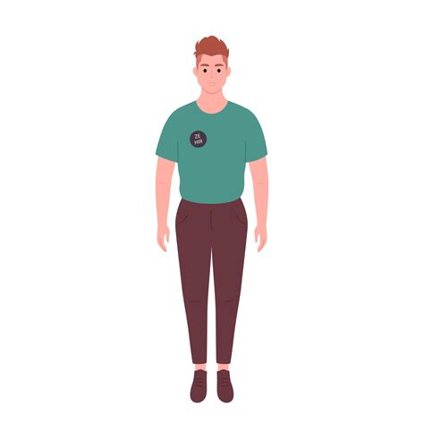Young Character With Gender Pronouns Pin She He They Non Binary