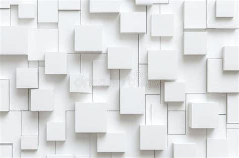 A Geometric Block Design Of Abstract 3d White Cube Boxes With Random Patterns Ideal For