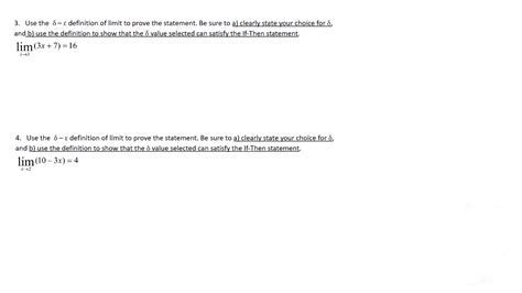 solved 3 use the 8 definition of limit to prove the