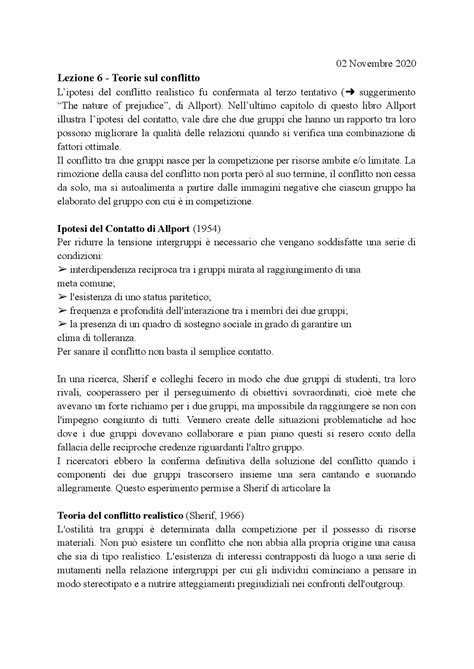 Lezione 6 Teorie Sul Conflitto Docsity
