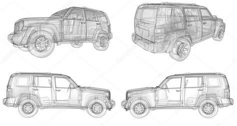 Conjunto De SUV Transparente Con L Neas Rectas Simples Del Cuerpo