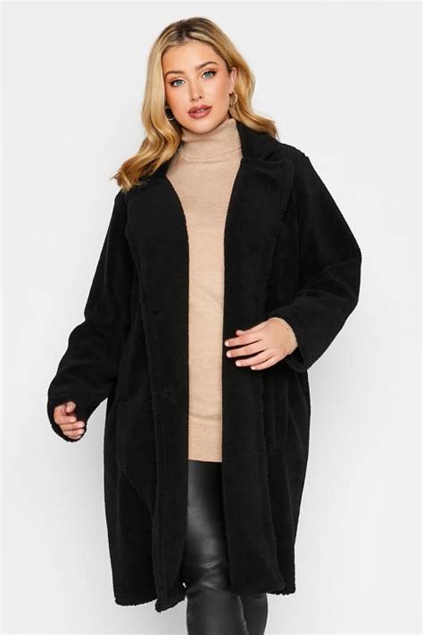Yours Plus Size Black Faux Fur Coat Yours Clothing