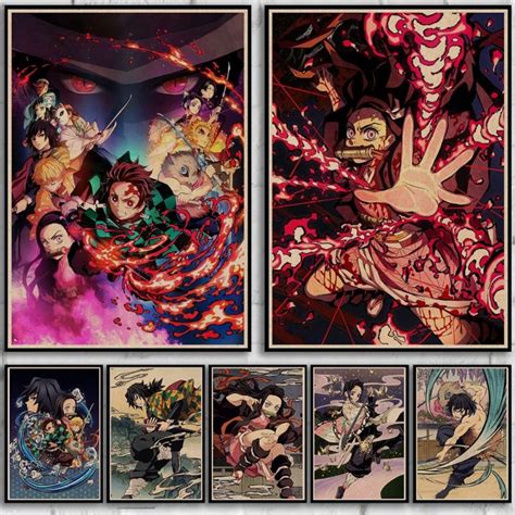Poster Treo Tường Trang Trí In Hình Nhân Vật Anime Demon Slayer