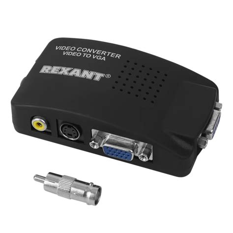 Конвертер BNC/RCA + S-video на VGA, пластик REXANT – купить оптом в ...