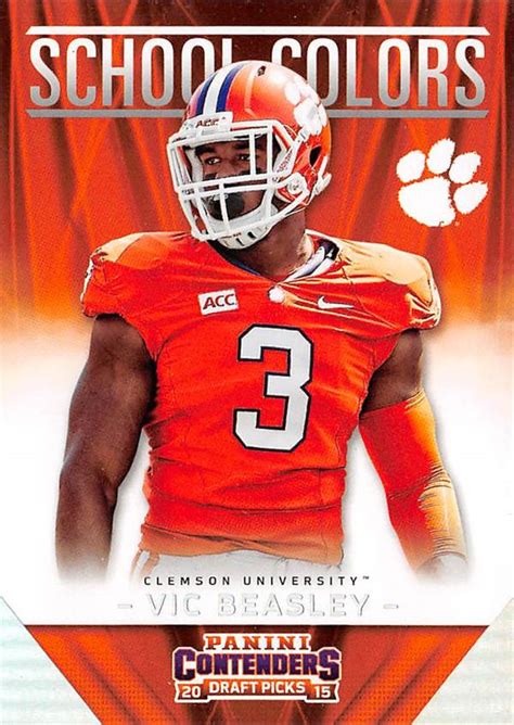 Vic Beasley Football Card Clemson Tigers 2015 Panini Draft School