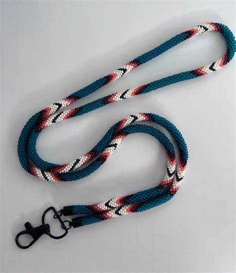 Beaded Lanyard Etsy Canada Beaded Lanyards Simple Beaded Necklaces