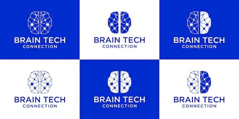 Premium Vector Logo Design Brain Technology Modern Set Template