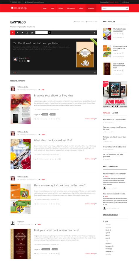 Review Responsive Joomla Template For Book Stores JA Bookshop JoomlArt