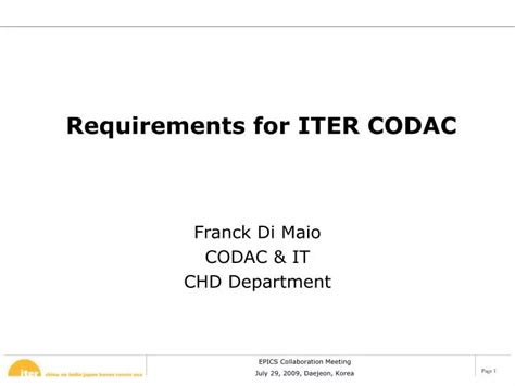 Ppt Requirements For Iter Codac Powerpoint Presentation Free